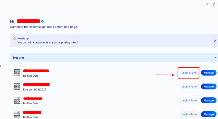 How to Login to cPanel from Client Area? - NinzaHost